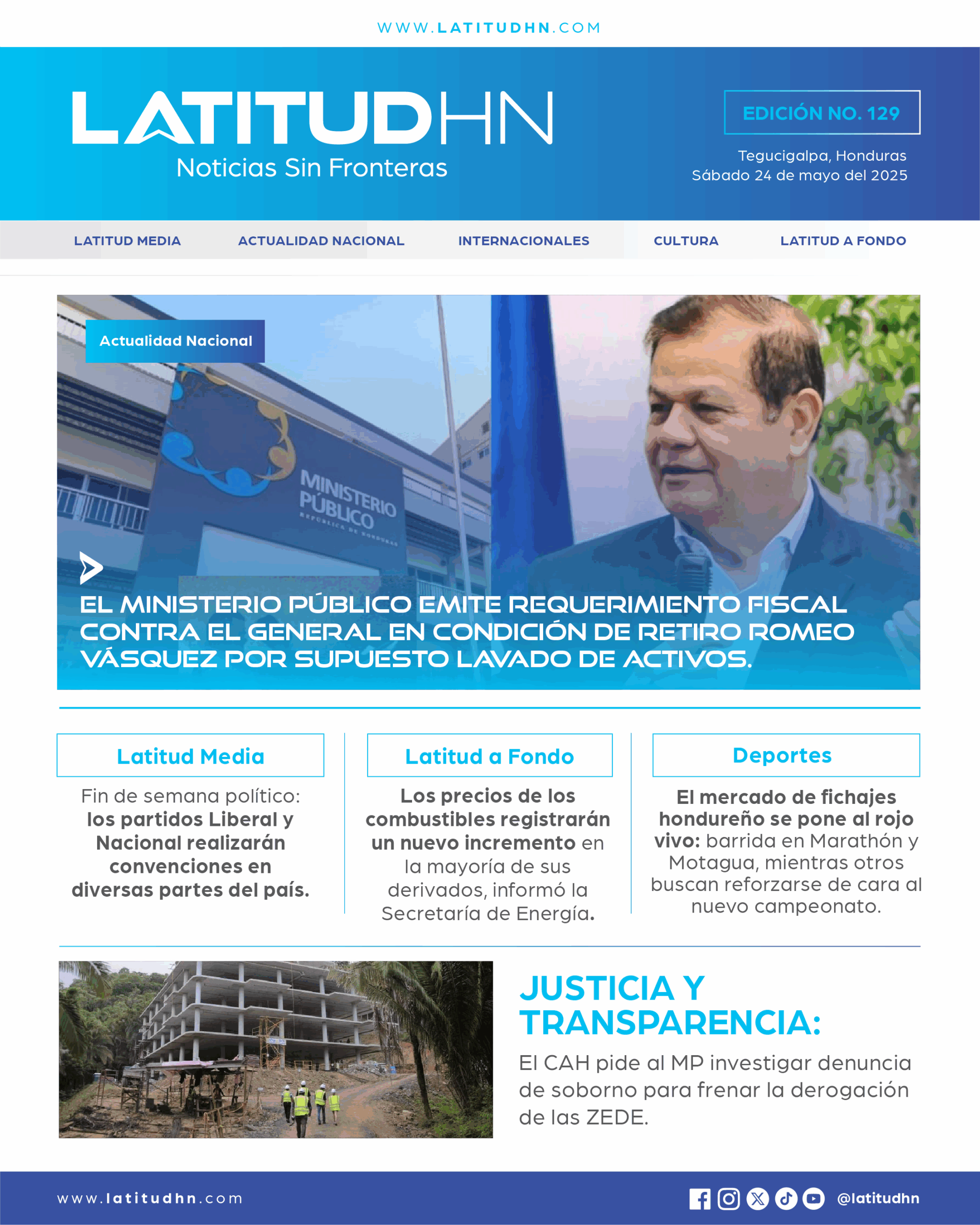 Nuestra portada de hoy sábado 24 de mayo del 2025 - Latitud